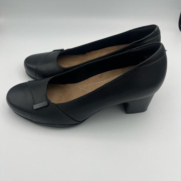 Clarks | Shoes | Clarks Womens Black Leather Pumps Size 8 | Poshmark